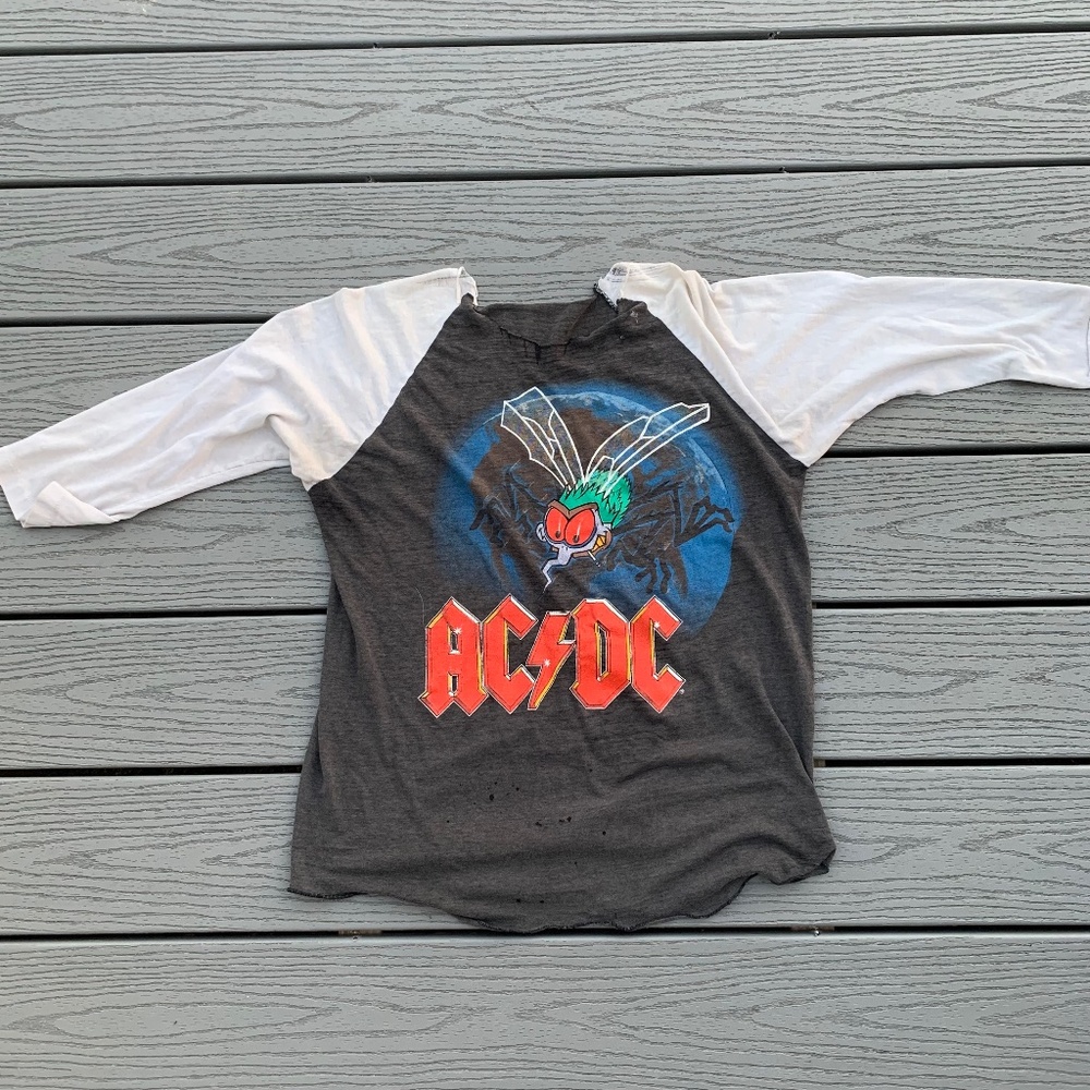 Vintage Ac/Dc 80s Tour Band Rock Shirt Raglan - Gem
